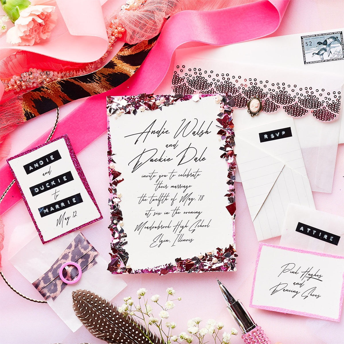 Famous Couples’ Wedding Invitation Challenge: Pretty in Pink’s Andie W ...